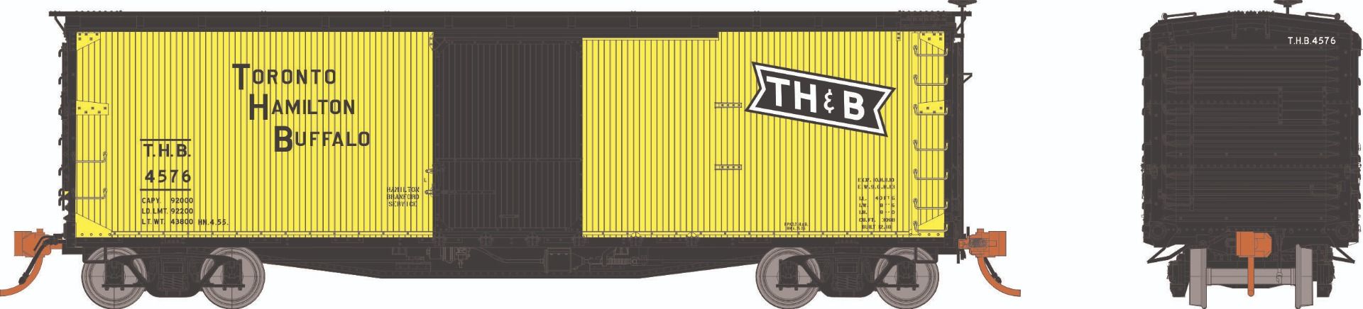 Rapido Trains HO Scale USRA Double-Sheathed Wood Boxcar : TH&B - Yello ...