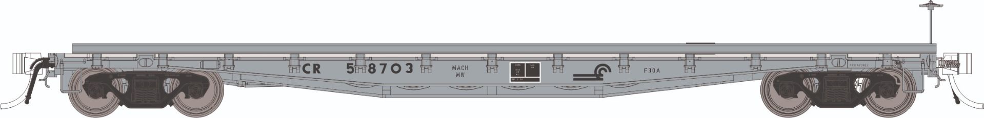 Rapido Trains HO F30A 50' Flat Car MOW w/deck rails: Conrail - MOW ...