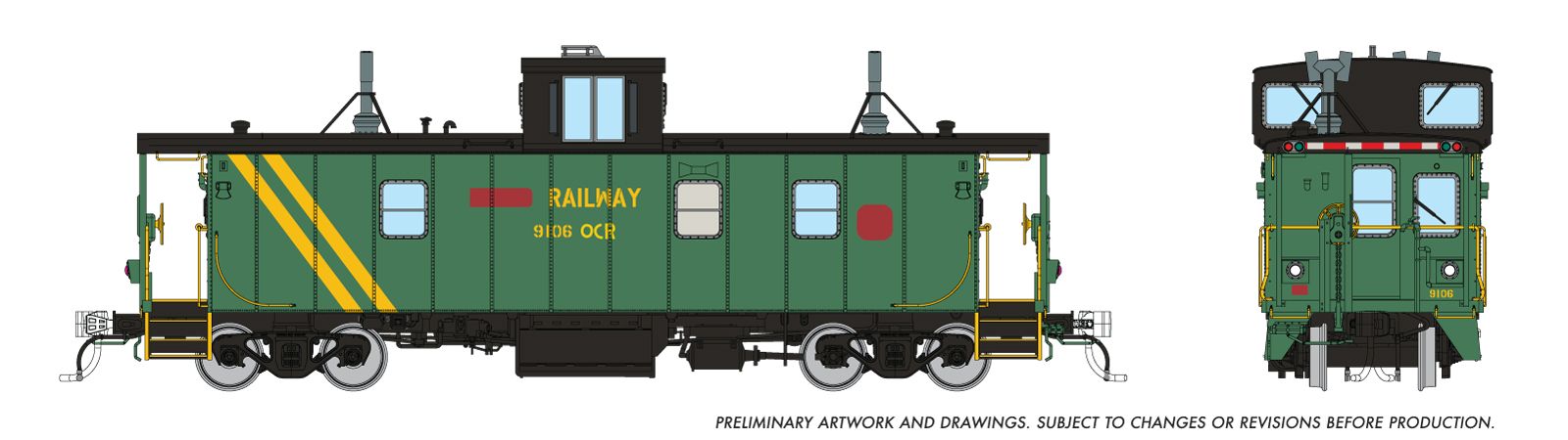 Rapido Trains HO CN Hawker Siddeley Caboose - Ottawa Central #9106 (ex ...