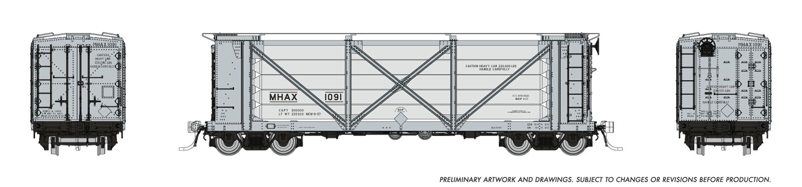 Rapido Trains HO scale ACF Helium Car - ATMX - Early (Gray/Silver ...