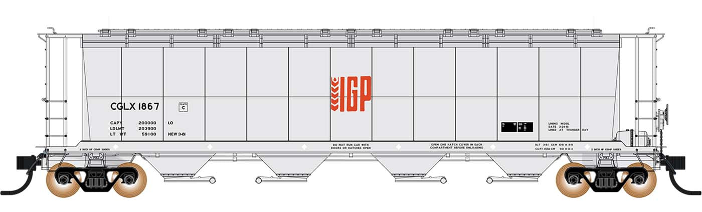 Intermountain HO Cylindrical Hoppers w/Trough Hatch - IGP/CGLX – Modèle ...