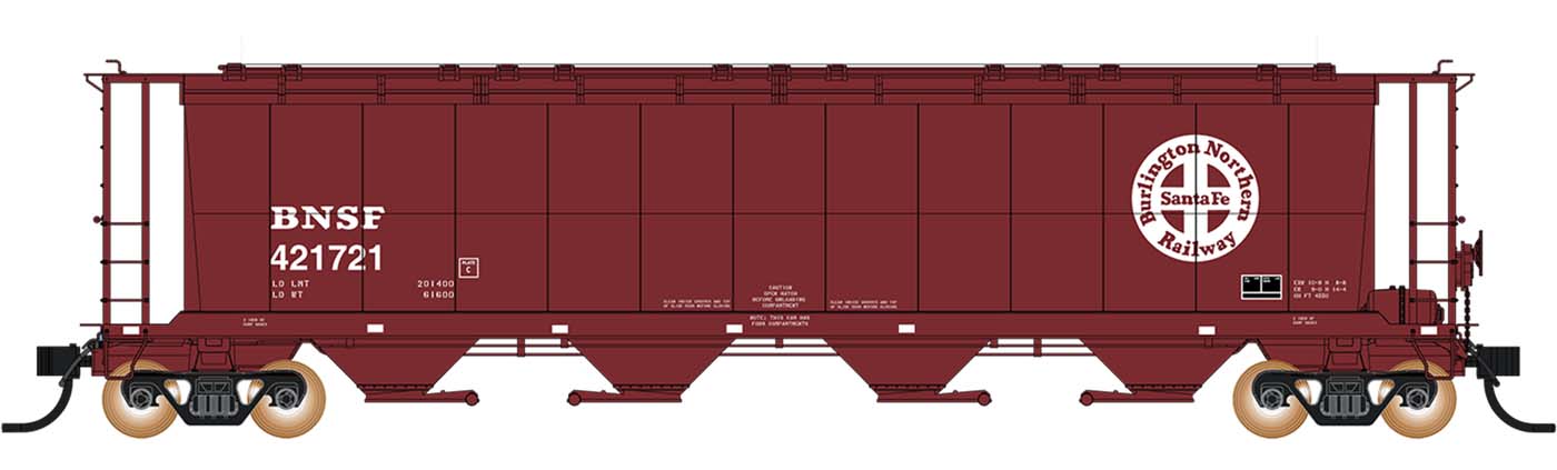 Intermountain HO Cylindrical Hoppers w/Trough Hatch - BNSF – Modèle B.T.