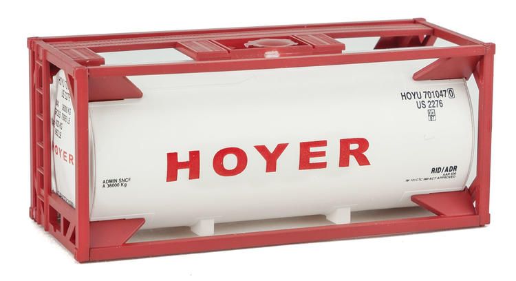 Walthers SceneMaster HO 20' Tank Container - Kit - Hoyer – Modèle B.T.