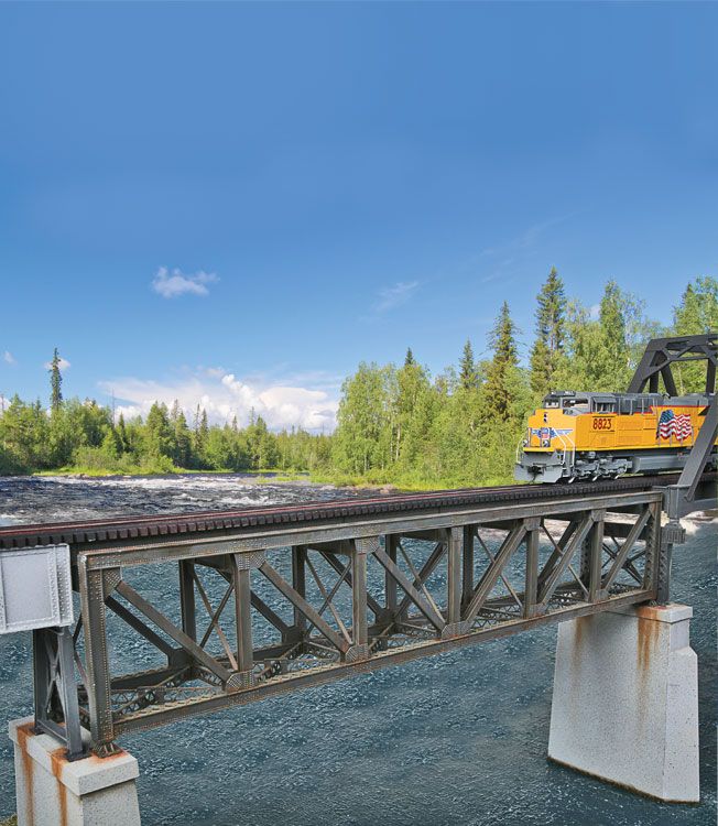 Walthers Cornerstone HO 109' Single-Track Pratt Deck Truss Railroad Br ...