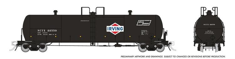 Rapido Trains HO Procor 20K gal. Tank Car: Irving Oil - NCTX – Modèle B.T.