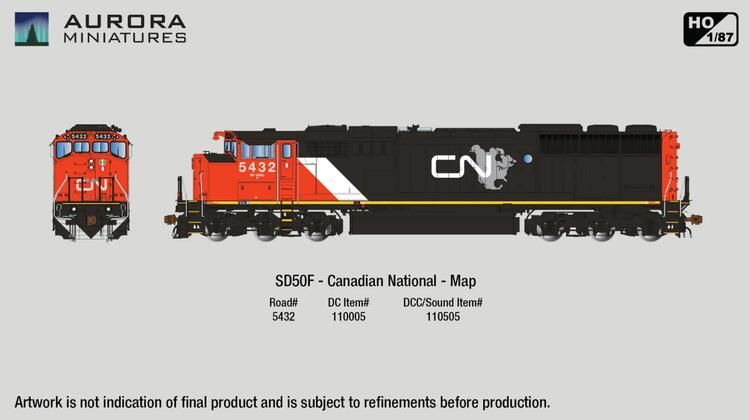 Aurora HO GMD SD50F w/DCC & Sound - CN #5432 – Modèle B.T.