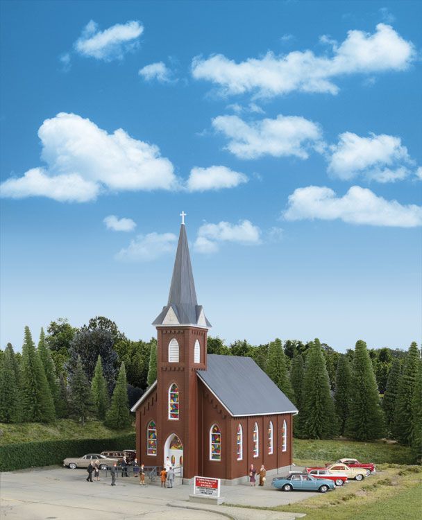 Walthers Cornerstone HO Brick Church - Kit – Modèle B.T.