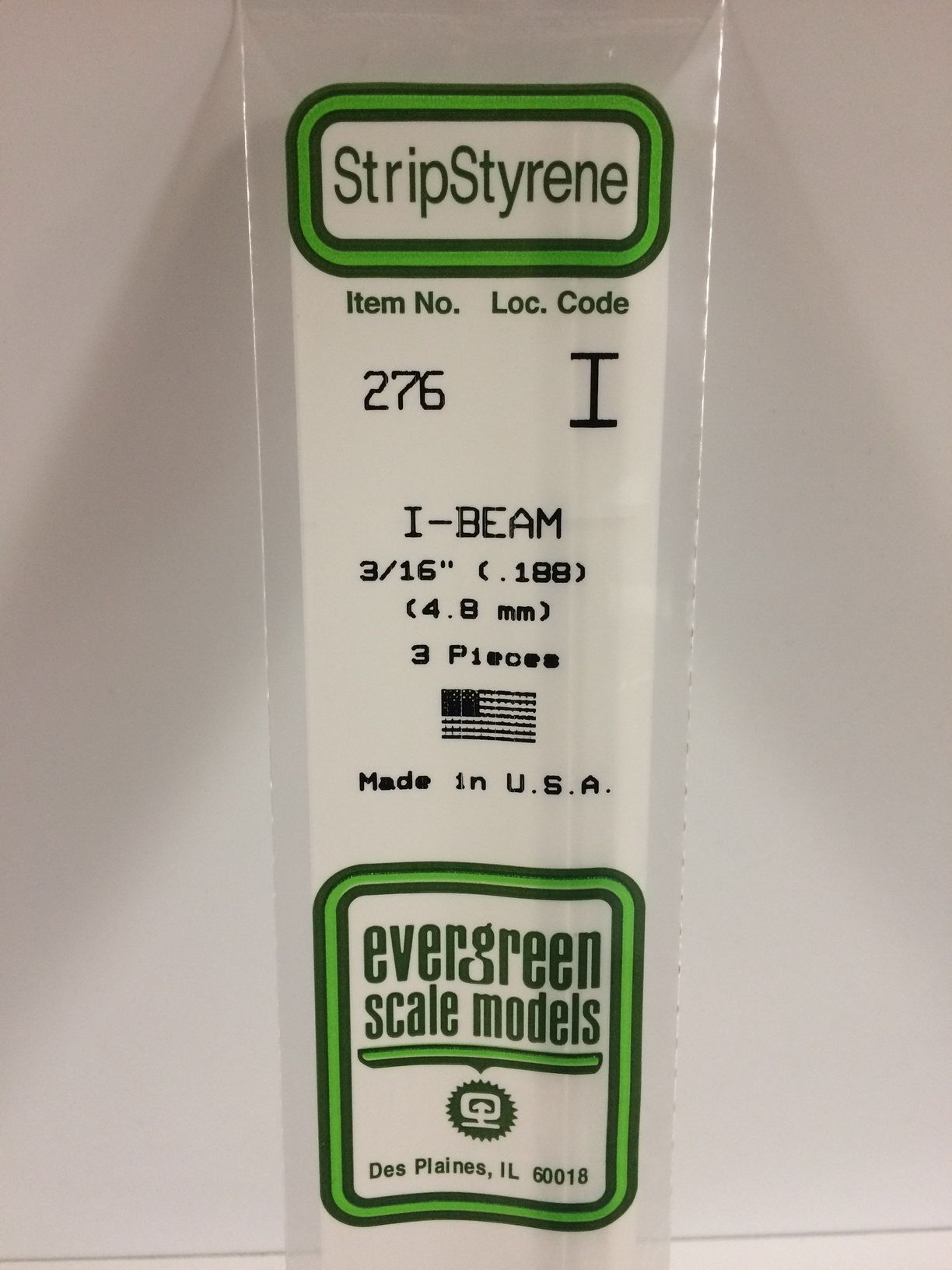 Evergreen Styrene I Beam 3/16" (.188") – Modèle B.T.