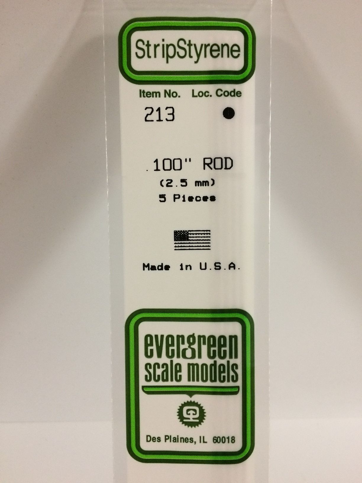 Evergreen Styrene Rod .100" – Modèle B.T.