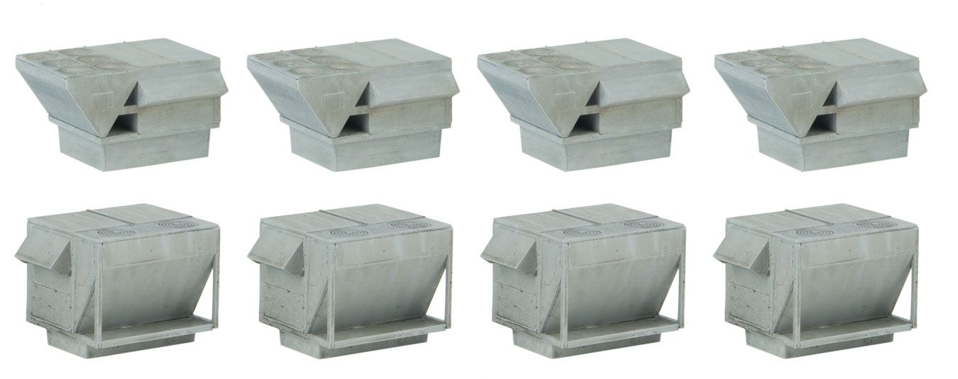 Walthers Cornerstone HO HVAC Units - Kit - 4 Each of 2 Styles of Rooft ...