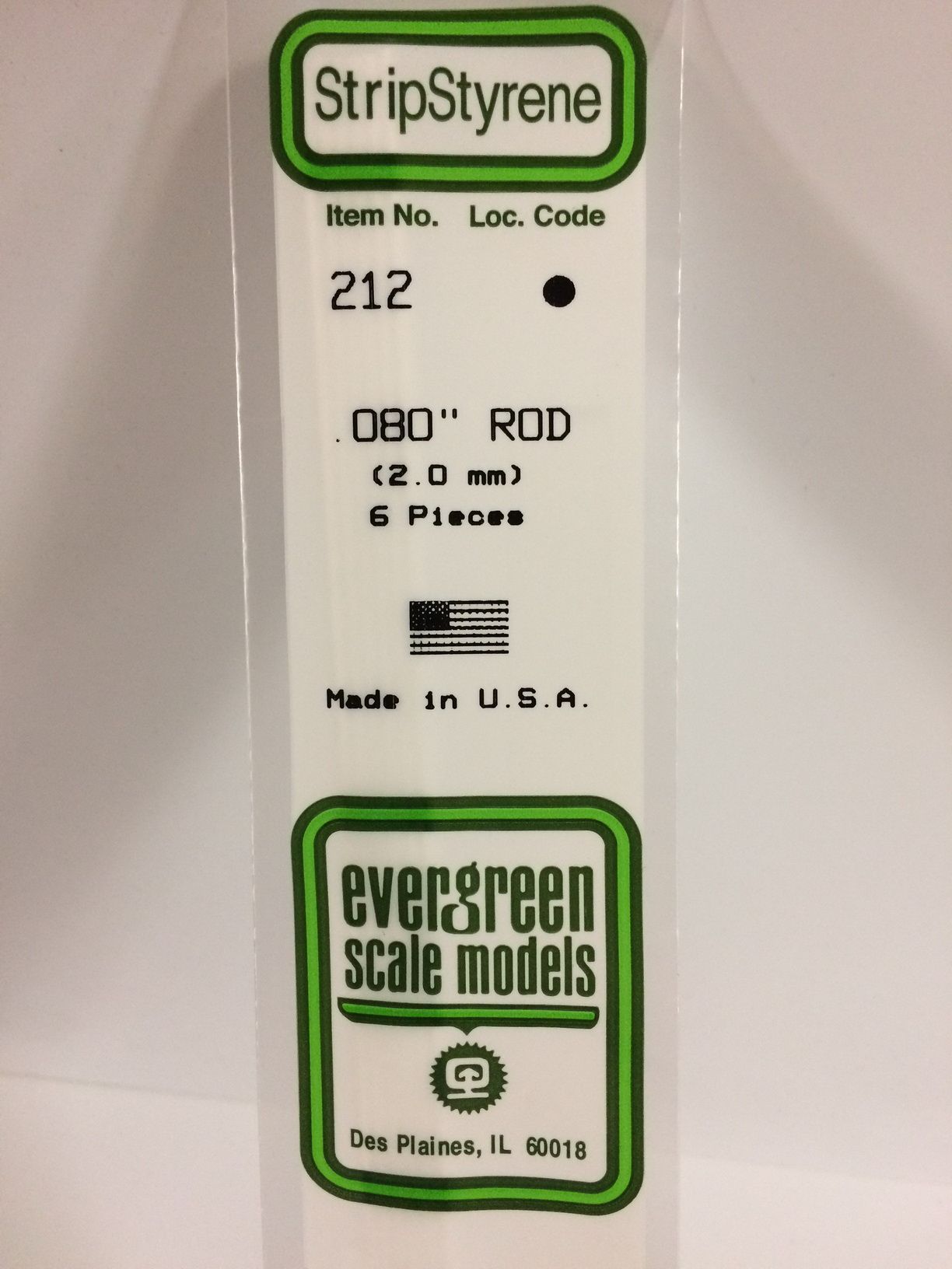 Evergreen Styrene Rod .080" Diameter 6pcs. – Modèle B.T.