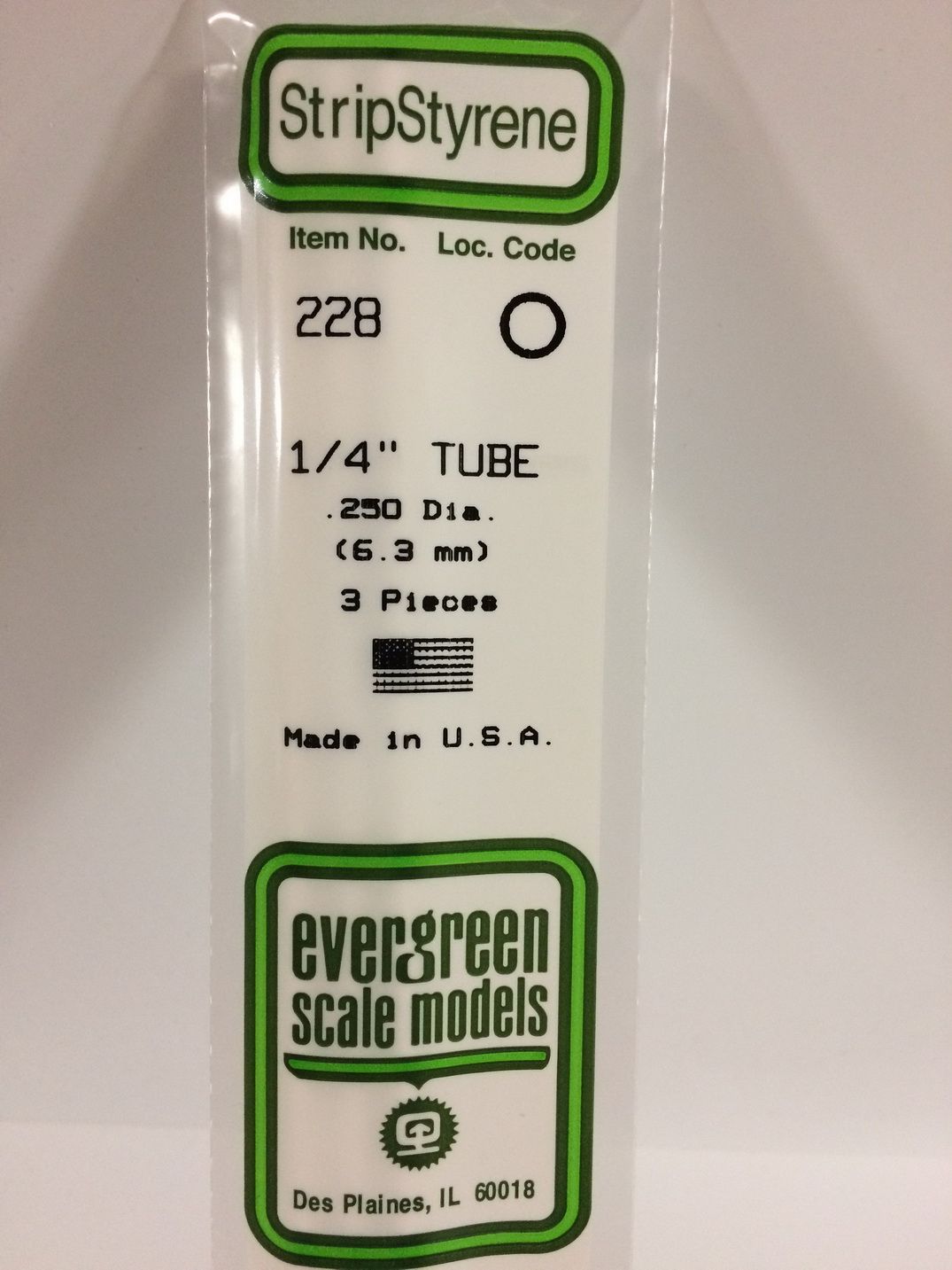 Evergreen Styrene Tube 1/4" .250" Diameter 3pcs. – Modèle B.T.