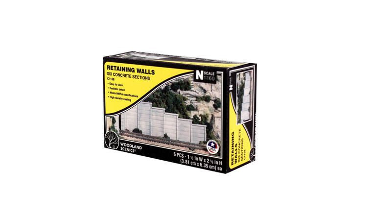 Woodland Scenics N scale Retaining Wall - Concrete Sections pkg(6 ...