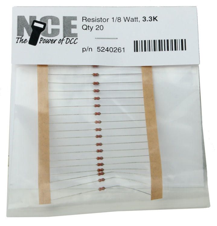 NCE 3300 Ohm Resistor - 1/8 Watt pkg(20) – Modèle B.T.
