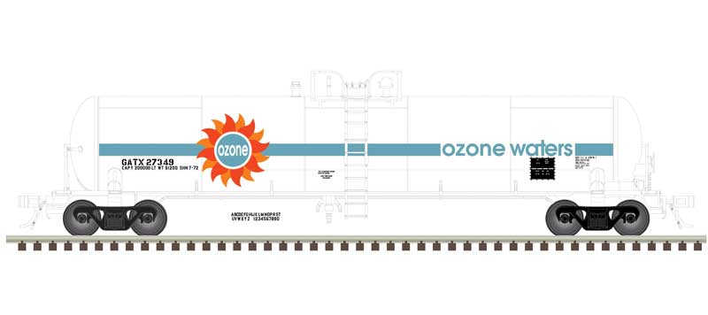 Atlas Master Line HO 20,700 Gallon Tank Car - Ozone Water – Modèle B.T.
